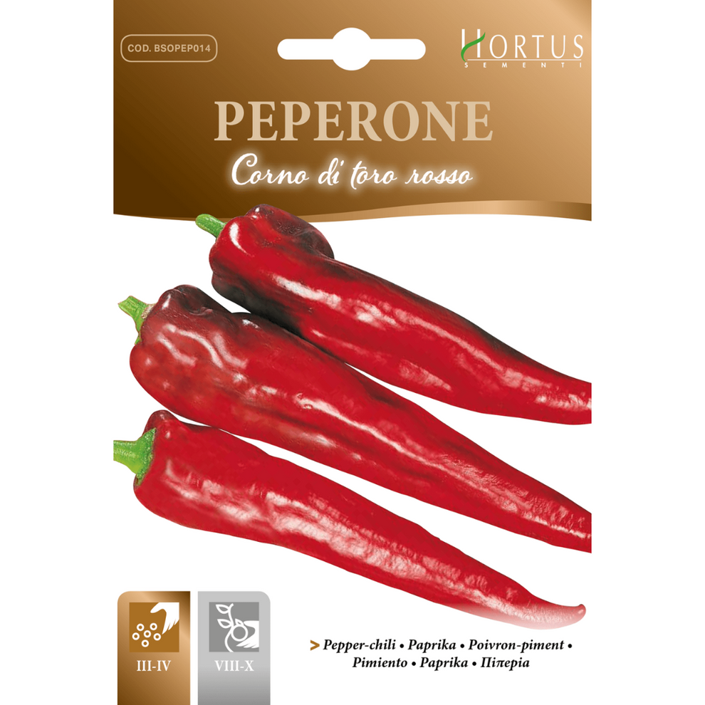 Hortus Peperone Corno Di Toro Rosso Peppers 2.5gm – Vitaro Genetics